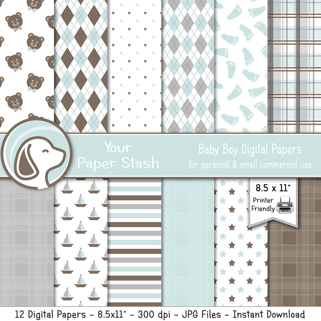 Printable Baby Shower Scrapbook Paper