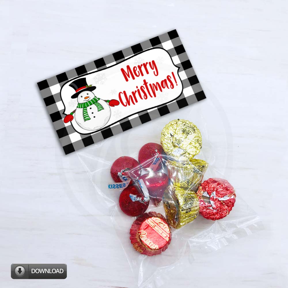 Farmhouse Christmas Buffalo Check Cookie and Favor Bag Toppers – Your ...