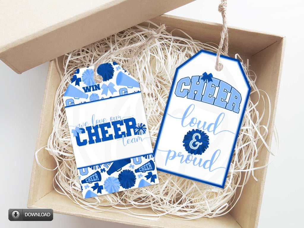 Royal Light Blue Cheerleading Printable Gift Tags – Your Paper Stash
