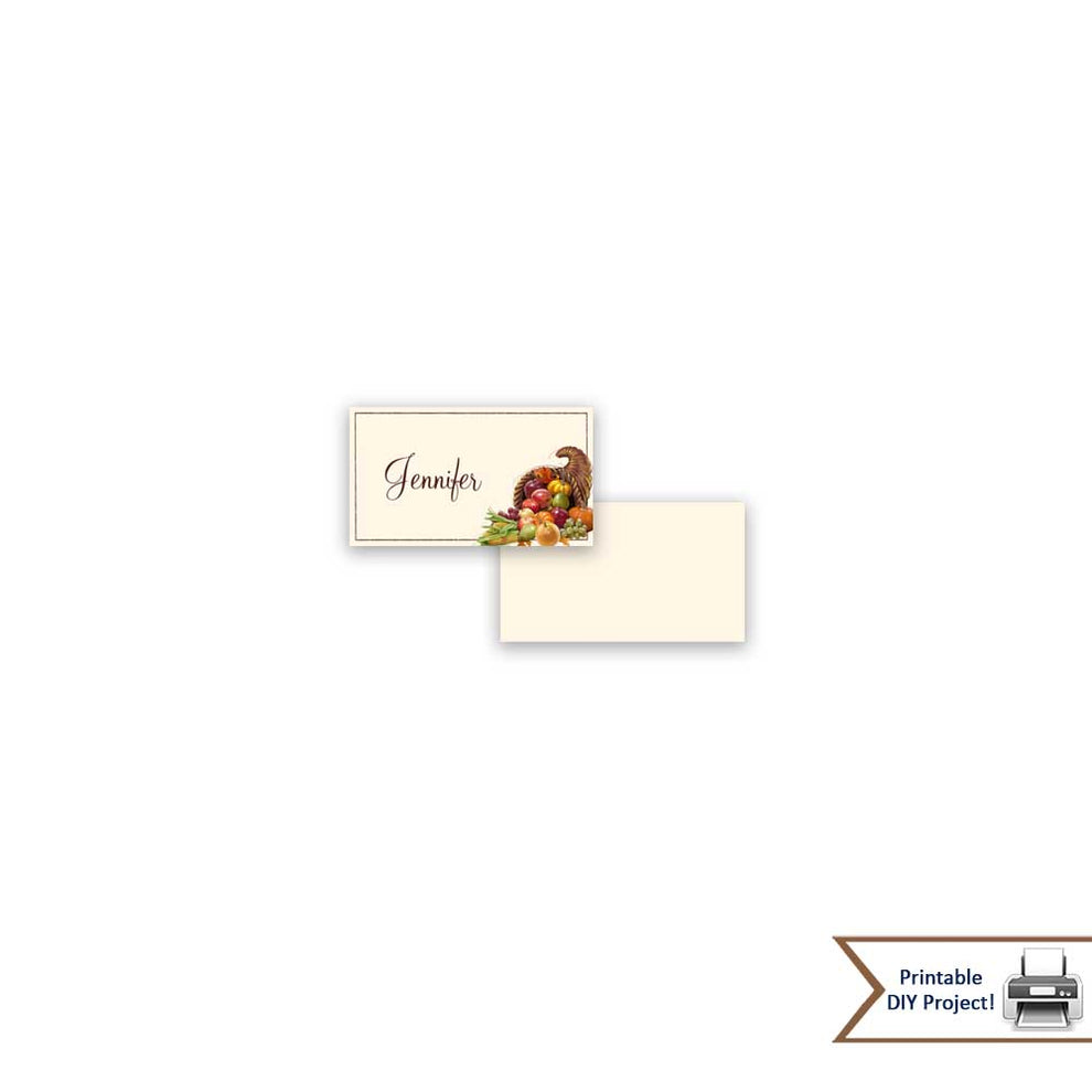 Editable Thanksgiving Cornucopia Place Cards and Tent Cards – Your ...