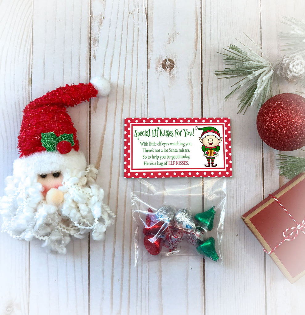 Christmas Elf Kisses Printable Treat & Candy Bag Toppers – Your Paper Stash