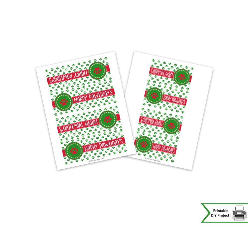 Printable Happy Pawlidays Treat and Cookie Bag Toppers – Your Paper Stash