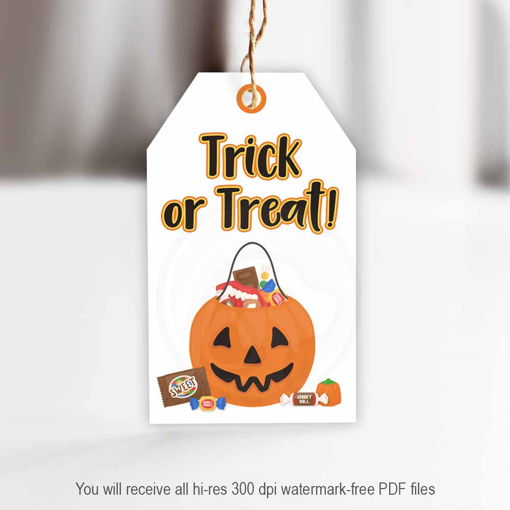 Printable Halloween Pumpkin Gift Tags / Boo Gift Bag Toppers – Your ...