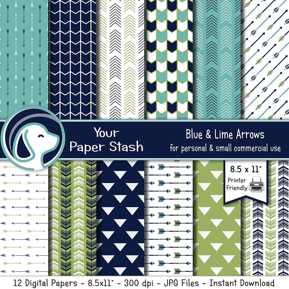 8.5x11" Arrow and Tribal Themed Digital Papers and Backgrounds – Your ...
