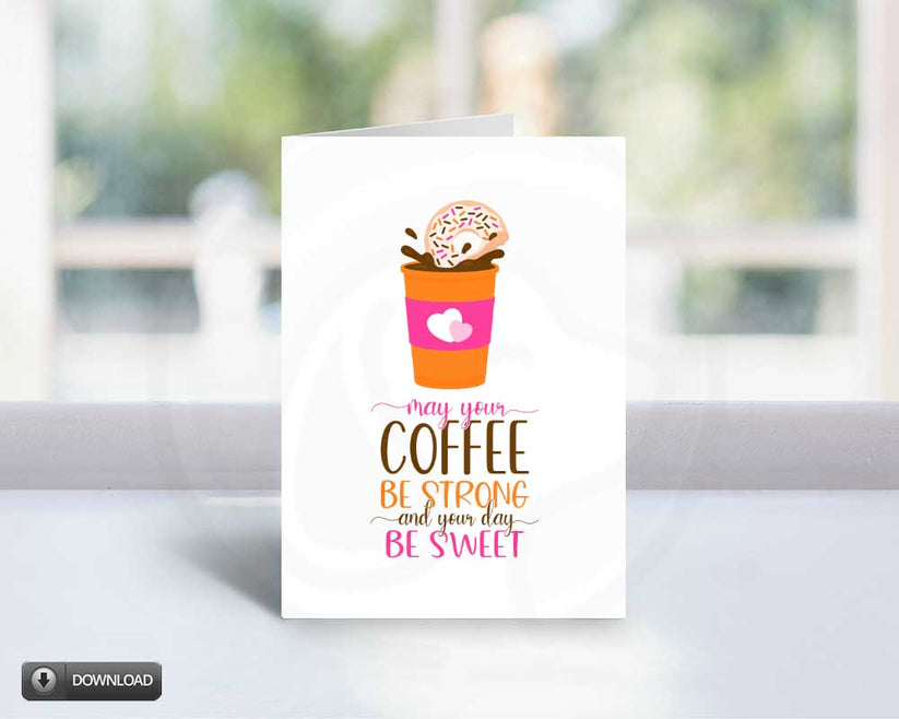 Printable Coffee and Donut Card – Your Paper Stash
