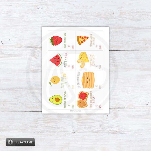 Printable Valentine's Day Food Pun Cards – Your Paper Stash