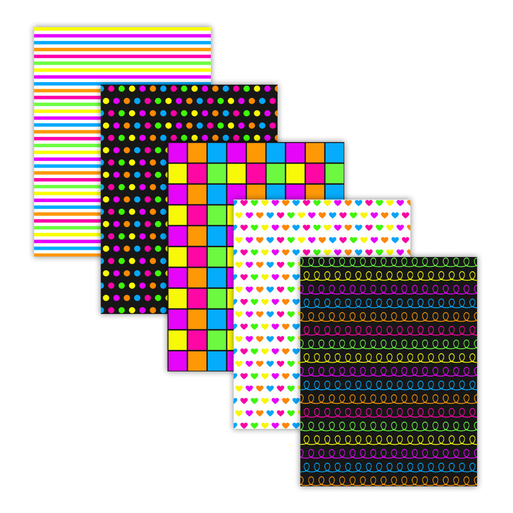 Neon Printable Digital Paper Patterns – Your Paper Stash