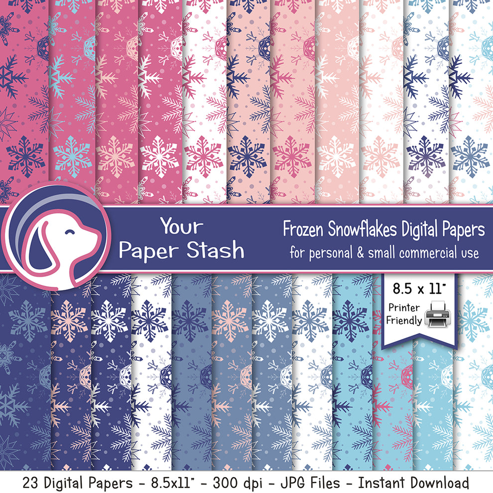 Printable Winter Snowflake Digital Stationery Paper – Your Paper Stash