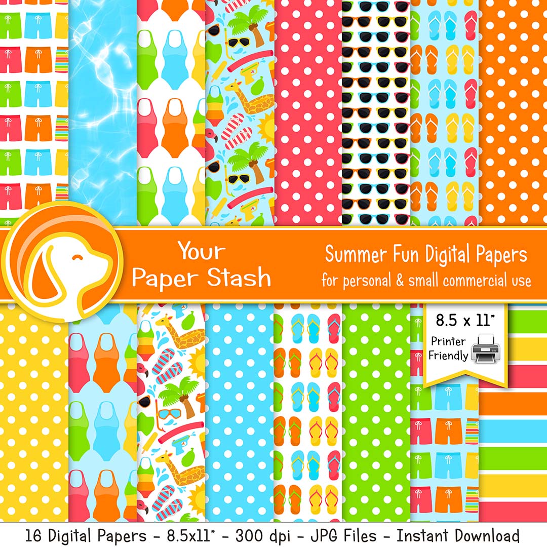 Printable Beach Scrapbook Pages