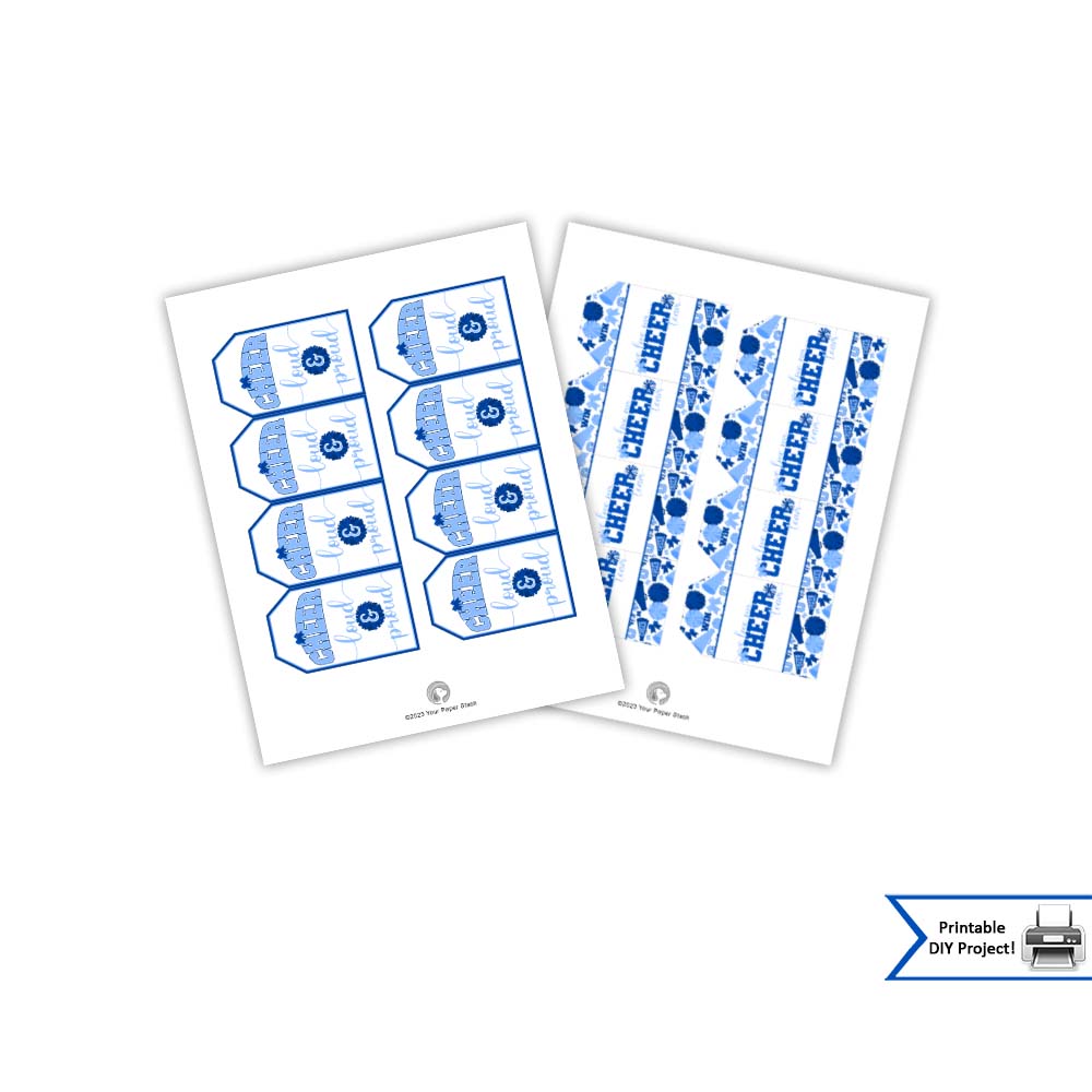 Royal Light Blue Cheerleading Printable Gift Tags – Your Paper Stash