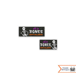 Halloween Skeleton Bag Of Bones Candy and Favor Bag Toppers – Your ...