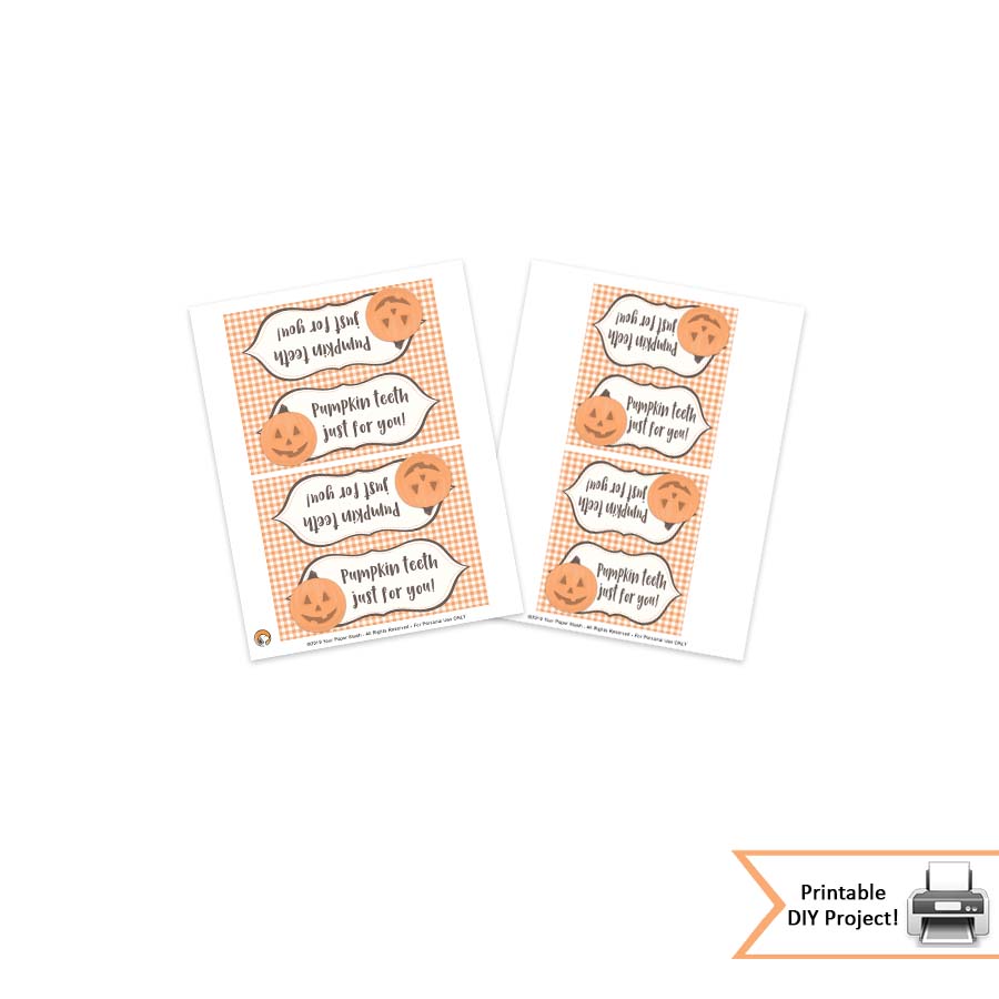 Halloween Pumpkin Teeth Treat Bag Toppers, Halloween Printables – Your ...
