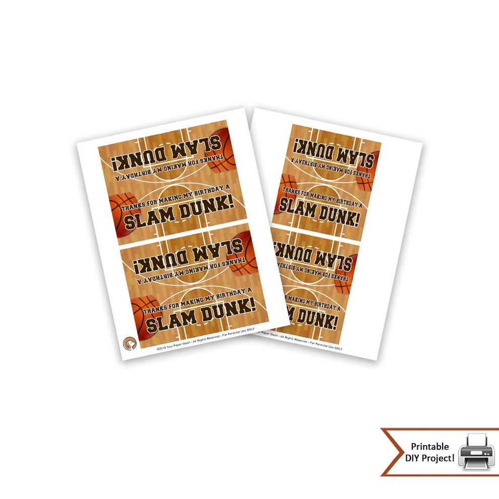 Slam Dunk Favor Bag Toppers for Basketball Themed Party – Your Paper Stash