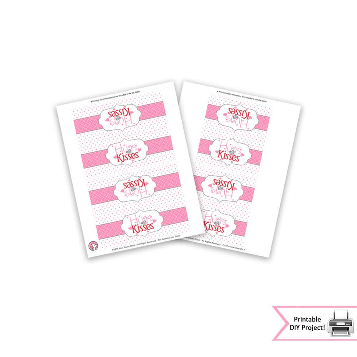 Hugs & Kisses Candy Bag Toppers / Valentine's Day Bag Toppers – Your ...