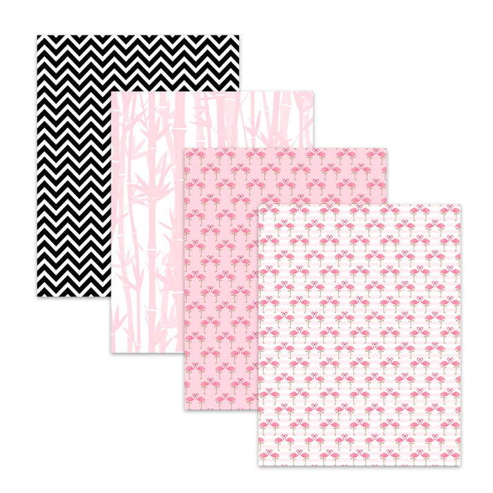 8.5x11" Flamingo Themed Digital Scrapbook Paper Pack – Your Paper Stash