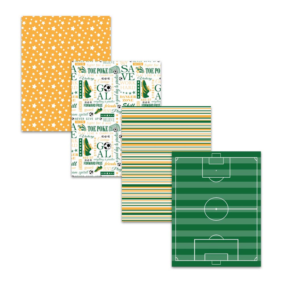 8.5x11 Green Gold Soccer Football Sports Digital Scrapbook Papers ...