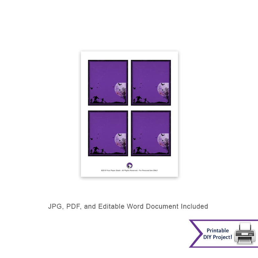 Printable Halloween Party Place Cards and Tent Cards, Walking Dead Esc ...