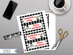 Farmhouse Christmas Buffalo Check Cookie and Favor Bag Toppers – Your ...