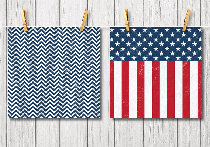 Textured Patriotic Digital Scrapbook Papers and Backgrounds, Stars and ...