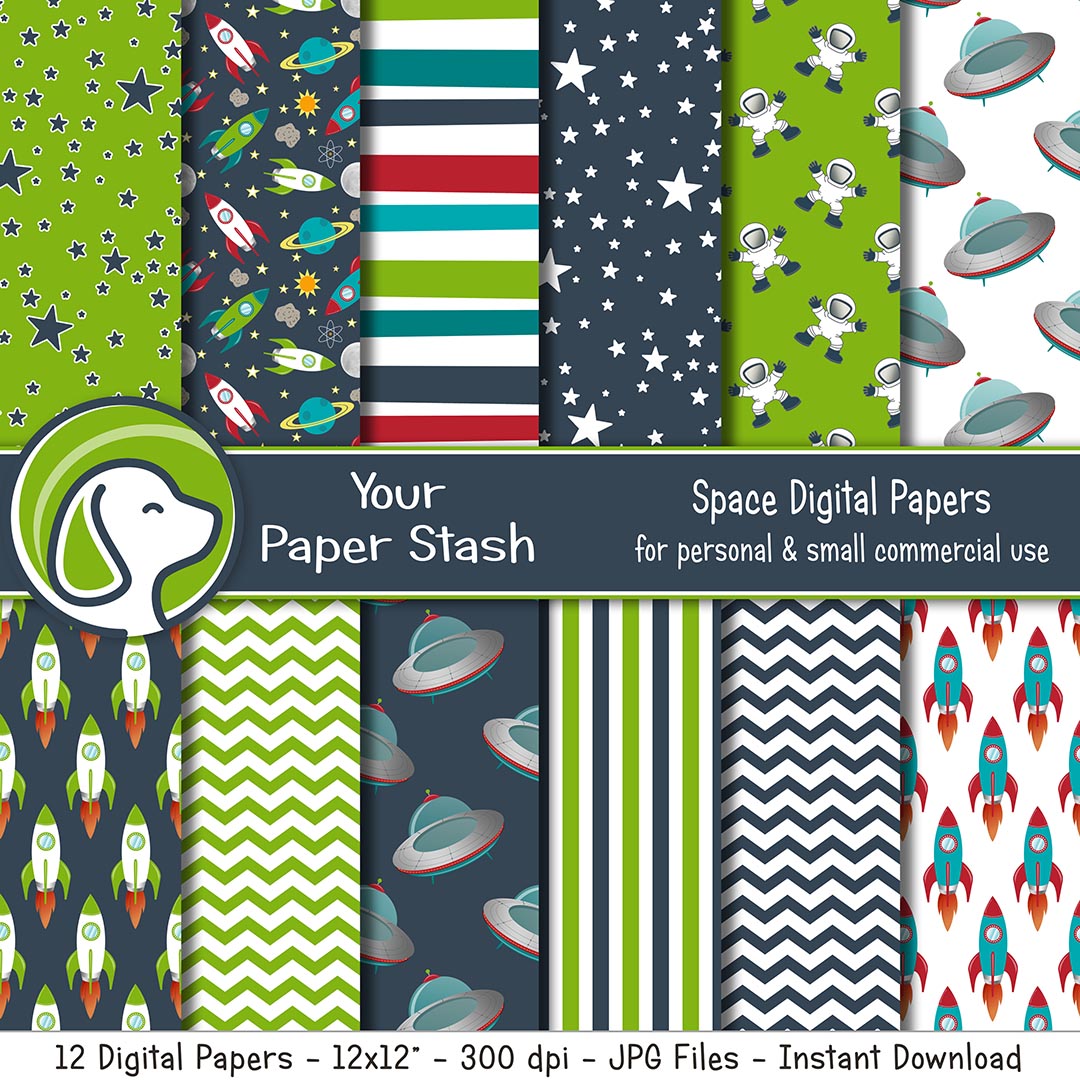 Space Themed Digital Scrapbook Papers And Backgrounds – Your Paper Stash